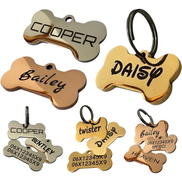 Médaille Os En Acier Gravée Pour Chien Ou Chat De Toutes Tailles ...