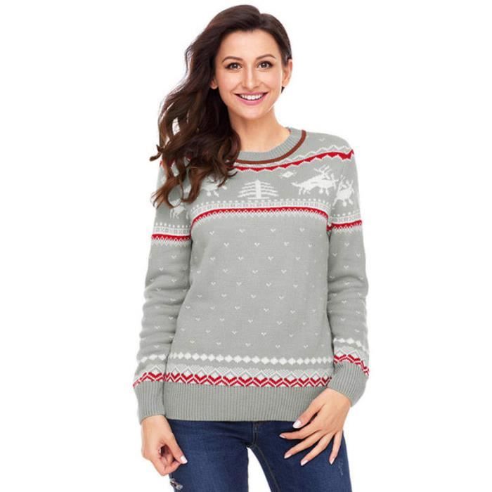 Noël pull femme de Marque luxe wapiti tricoter chaud pullover automne ...