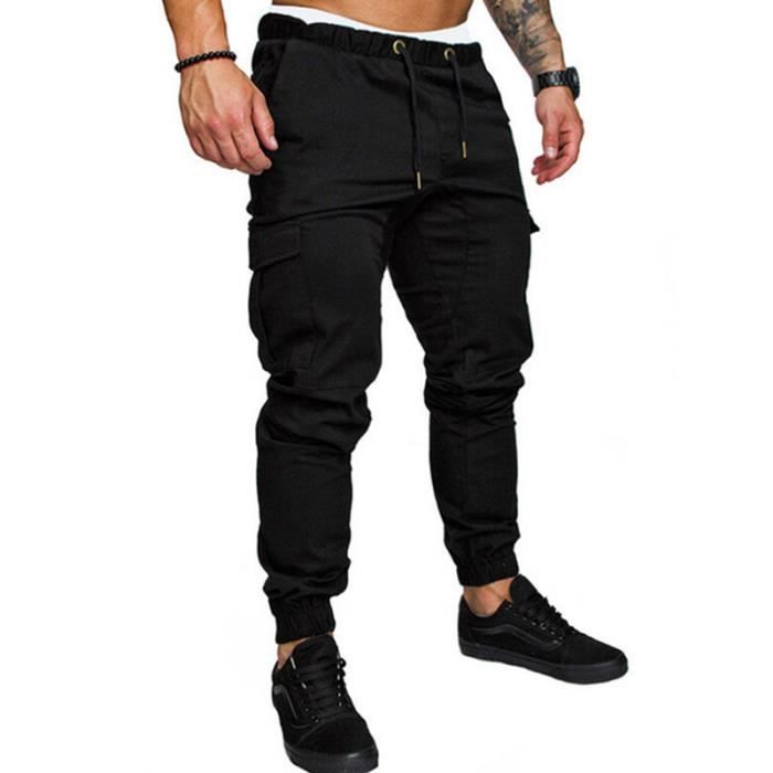 Pantalon de jogging - cargo couleur unie pour homme nouveau Black_fk100 - Cdiscount Sport