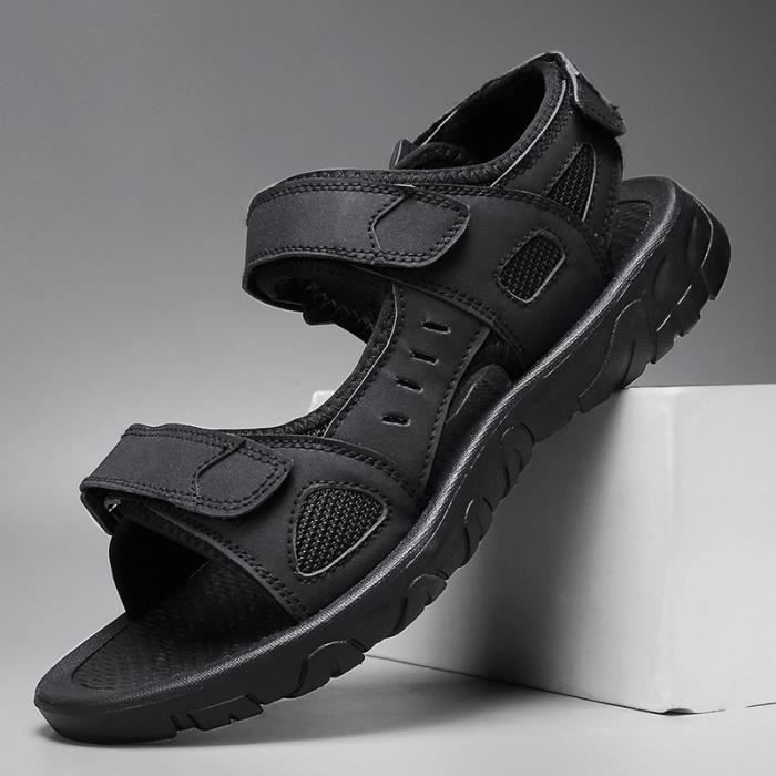 Été classique sandales hommes en plein air diapositives en cuir hommes ...