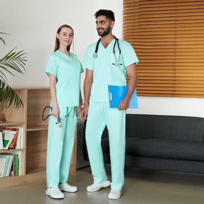 BLOUSE PROFESSIONNELLE Tshirt + Pantalon Uniforme d'infirmière Travail ...