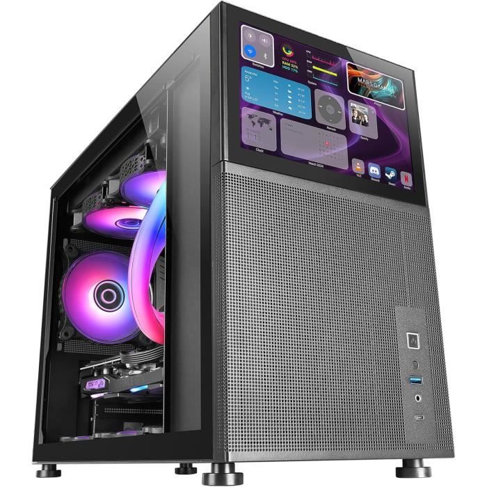 Mc-Lcd, Boîtier Pc Compact Micro-Atx, Ecran Lcd Ips 8", Grille Latérale ...