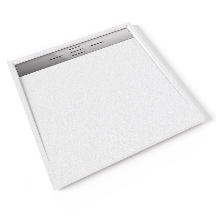 HIEMAL INOX Receveur de douche aspect pierre + bonde inox couleur ...