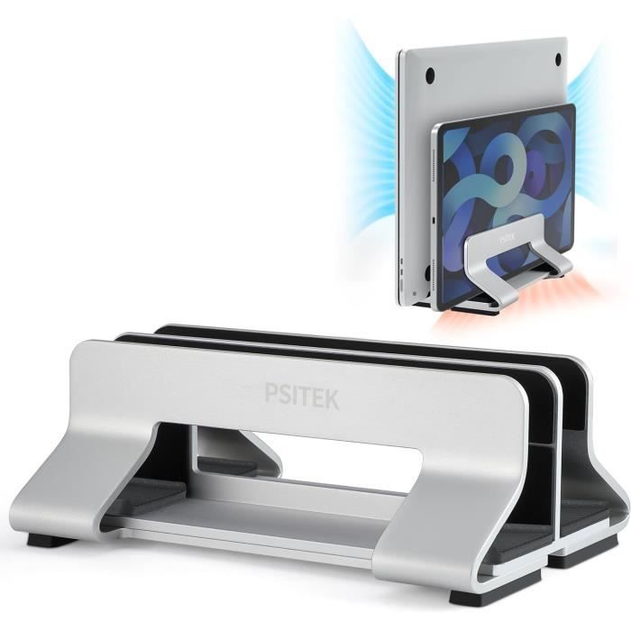 Psitek Support de Bureau Vertical en Alm pour Ordinateur Portable ...
