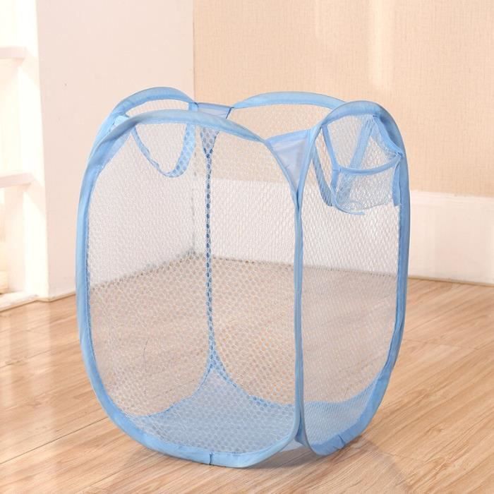 Filet de lavage,blue--Grand panier à linge en Nylon pliable, 1 pièce ...