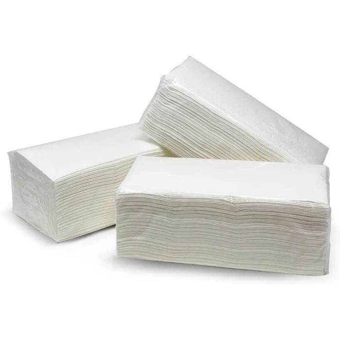 Essuie-mains pliage en Z Lot de 3000 feuilles en papier essuie mains ...