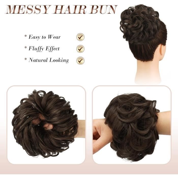 Chignon Postiche Cheveux Grande Postiches, Bouclés Ondulés Extensions Chouchou Postiche Cheveux ...