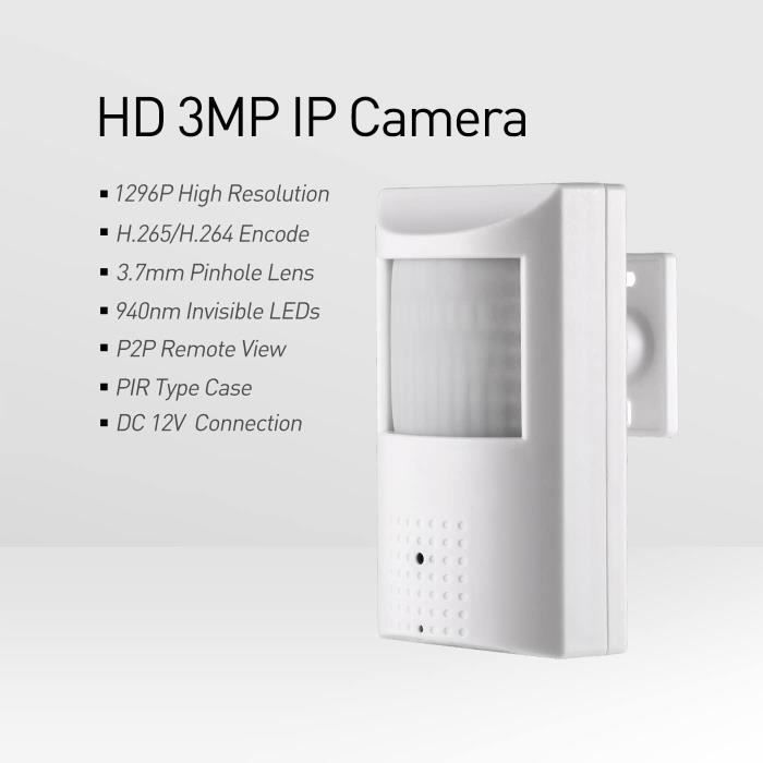 Pir Pinhole Caméra Ip, Sténopé 3,7 Mm Intérieur Caméra De Sécurité ...