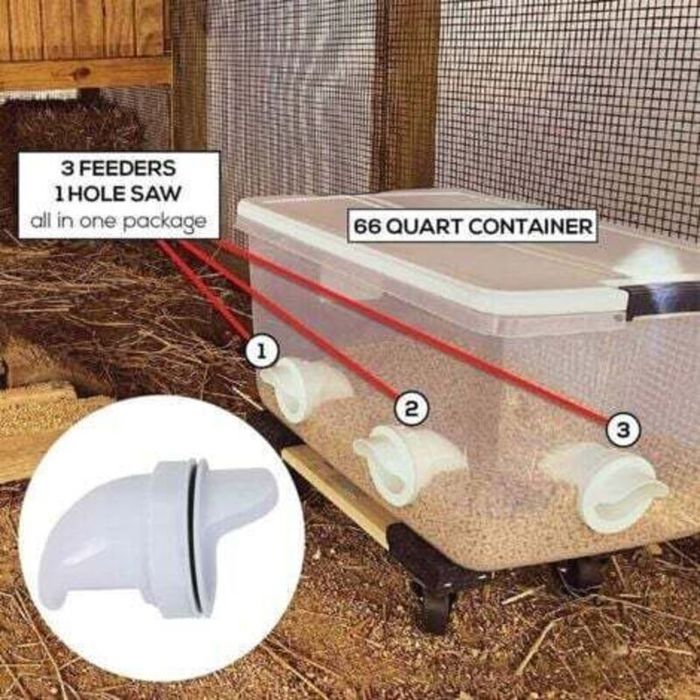 Mangeoire Poules 6 Ports Automatique Anti-Nuisibles – Gravité, Zéro ...