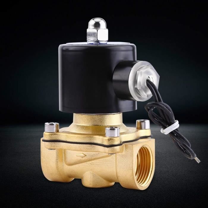 Électrovanne électrique en laiton 3/4 'DN20 DC24V électrovanne NC ...