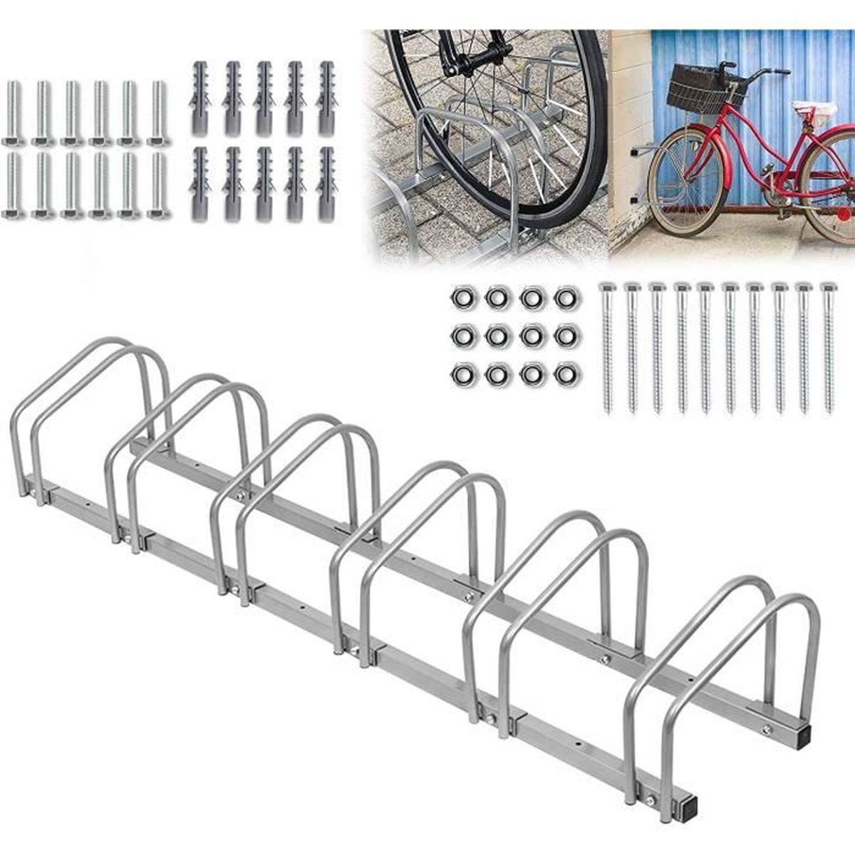 YUENFONG Râtelier Vélo au Sol et Mural, Support de vélo au sol pour 6 ...