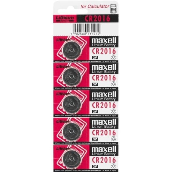 Lot de 5 Piles boutons Maxell CR2016 Lithium 3V - Cdiscount Bricolage
