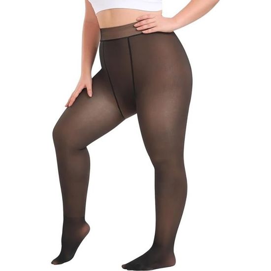 Collants Doublés Polaire Translucide Pour Faux Collants Minces Translucides Femme Slim ...