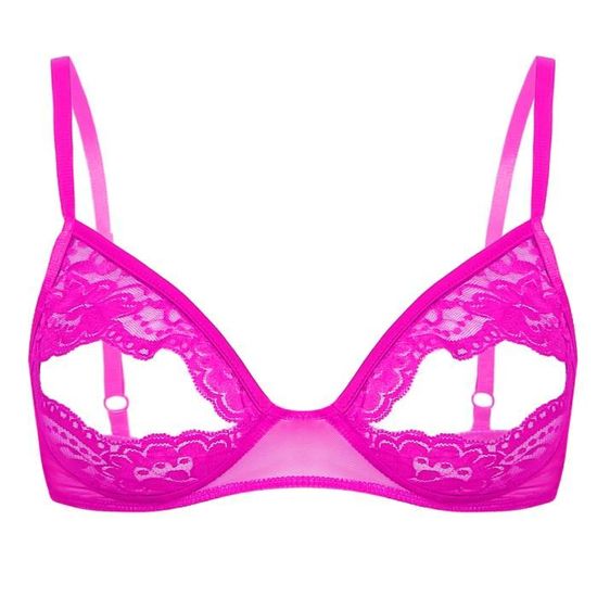 Iiniim Femme Soutien-Gorge Dentelle Transparent Mamelon Ouvert Sexy ...
