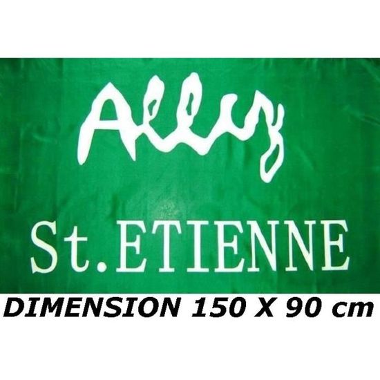 DRAPEAU 150 X 90 cm " ALLEZ LES VERTS " SAINT ETIENNE SUPPORTER ASSE No ...