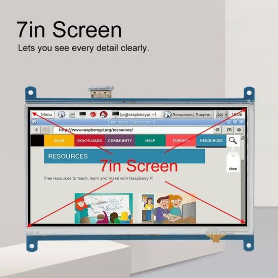 Qiilu Écran tactile 7 pouces pour 7 Inch Touch Screen With Stylus For ...