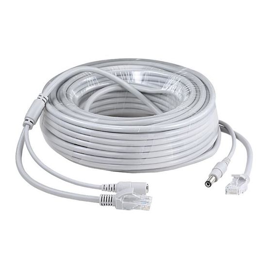 Câble Ethernet CCTV RJ45 + connecteur d'alimentation CC,réseau LAN Cat5 ...