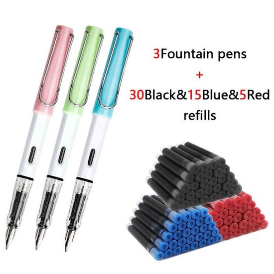 STYLO,Mixed ink-set8-EF--Jeu De Stylos À Plume 0.38mm, 53 Pièces ...