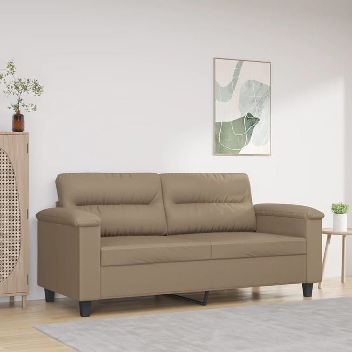 HSF® Canapé à 2 places - Double - Sofa relax Pour dormir,Cappuccino 140 ...