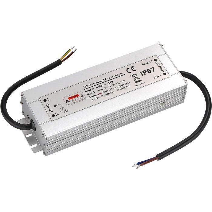 200 W Electrique Transformateur 230 V vers DC 12V LED Adaptateur d'alimentation Driver pour ...