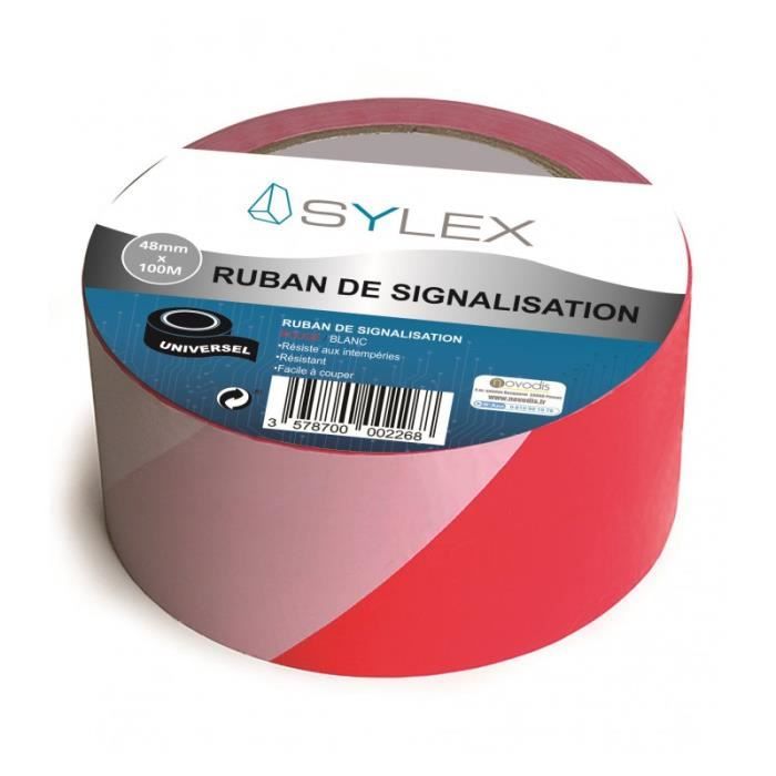 SYLEX - Ruban de signalisation 48mm x 100m - Cdiscount Bricolage