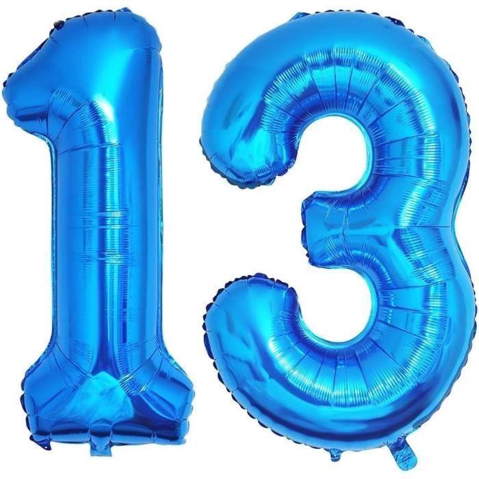 Ballon Chiffre 13-31 Bleu - BALLON DECORATIF - Dimensions 19,3 x 14,1 x ...