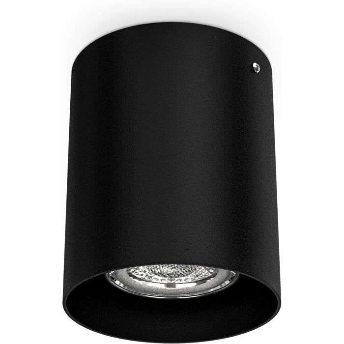 Spot en saillie rond, Ø 80mm, douille GU10 pour ampoule LED ou halogène de 50W max, spot plafond ...