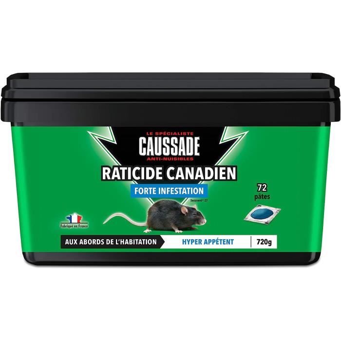 CARPT720 Raticide Canadien Pat'Appât Fortes Infestations | 72 pâtes ...