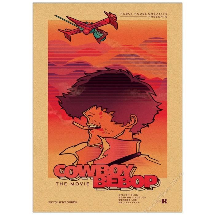 Affiche de cowboy bebop Vintage décorative en papier Kraft, autocollant ...