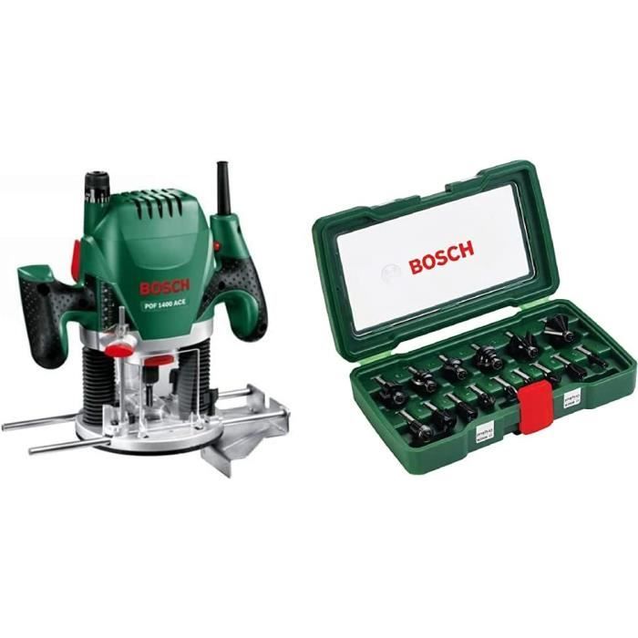 Défonceuse Bosch POF 1400 ACE (Livrée avec set d'accessoiresrégulation ...