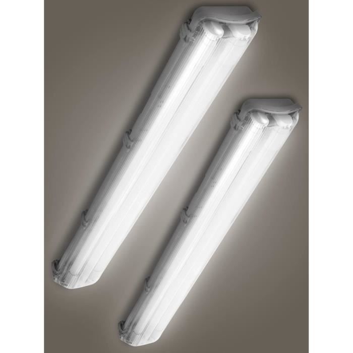 Neon Led Avec 2 Tubes 60Cm,18W 1800Lm Led Tube Led Plafonnier,4000K ...