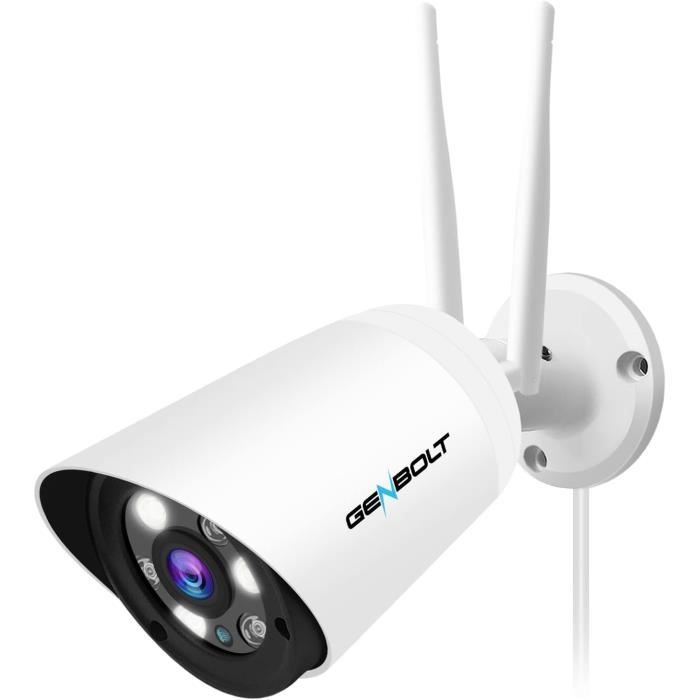 Caméra de surveillance sans fil GENBOLT 1080P - Vision super large 110 ...