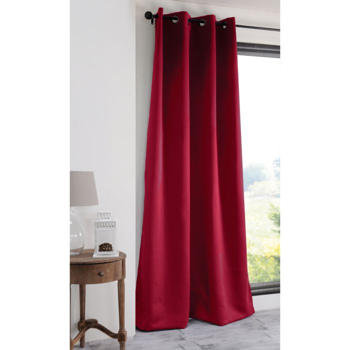 Rideau occultant uni 210gr/m2 Rouge 140x280 cm - Cdiscount Maison