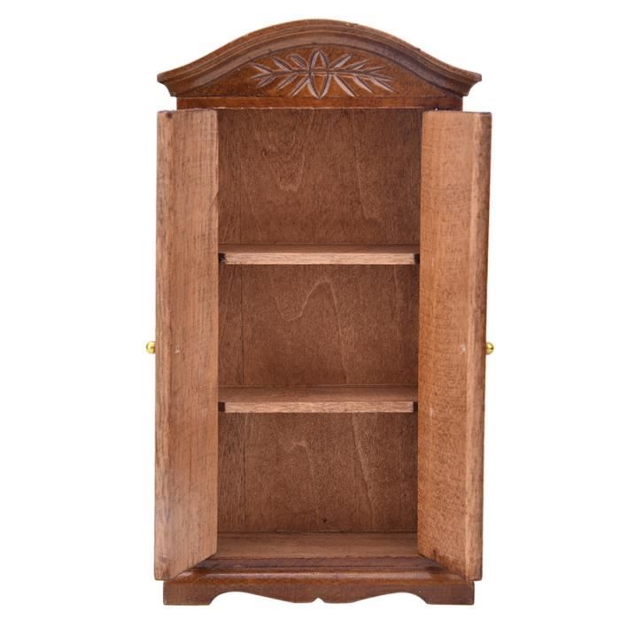 SALALIS armoire de poupées Mini placard Vintage à Double porte en bois ...
