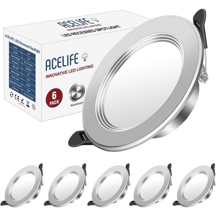 Spot Led Encastrable, Extra Plat,Encastré Lampe Plafonnier, 7W 700Lumen ...