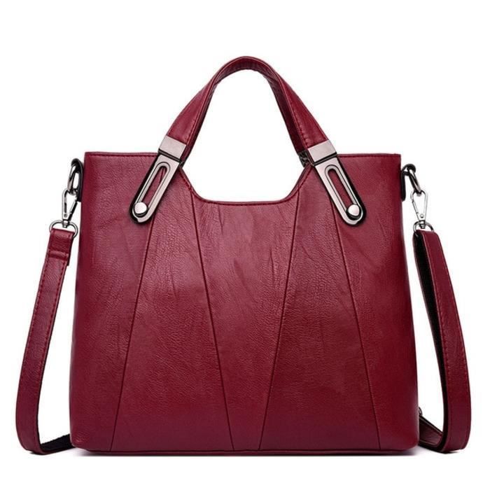 Rouge Sac à main en cuir de luxe pour femme rouge Sac à main pour femme ...