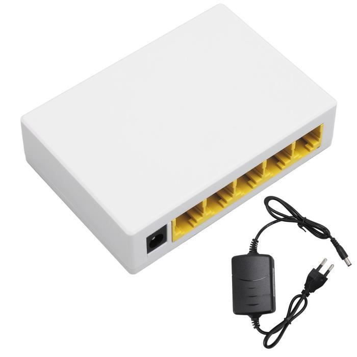 Tbest Switch Ethernet 5 Ports 100 Mbps Réseau Bureau Hub - Cdiscount ...