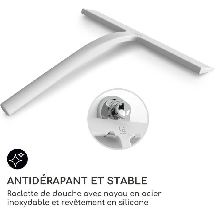 Raclette De Douche Avec Support Ventouse - 23 Cm Blanc - Raclette De ...