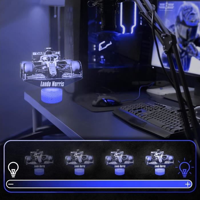 Lampe De Chevet - Veilleuse Tactile Formule 1 F1 - L. Norris Lampe 3D ...