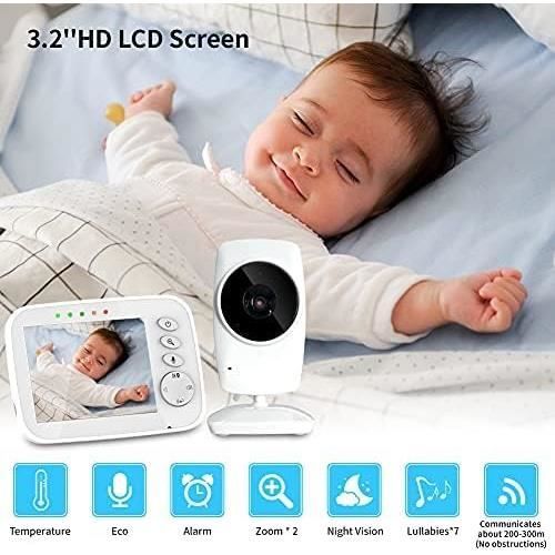 NWOUIIAY Moniteur pour Bébé sans Fil avec Caméra 3.2" Ecrans Vidiéo ...
