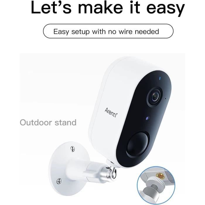 Go1 Caméra De Sécurité Extérieure Sans Fil, Rechargeable Battery 1080P ...