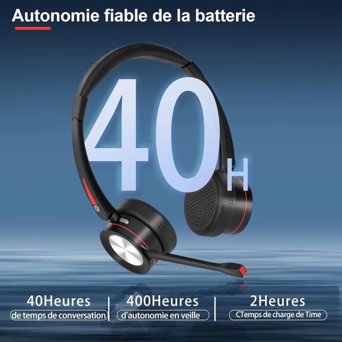 Casque Bluetooth Sans Fil, Casque Pc Avec Micro Antibruit Et Usb Dongle ...