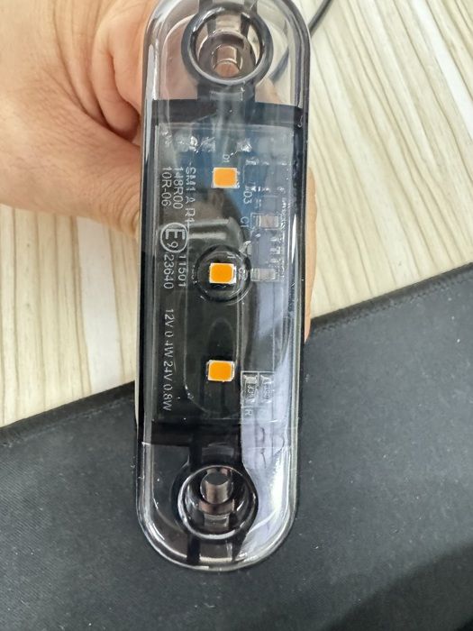 8 Feux de Gabarit Latéraux 12V 24V LED Orange/Ambre avec Joints en Caoutchouc Camion Remorque ...