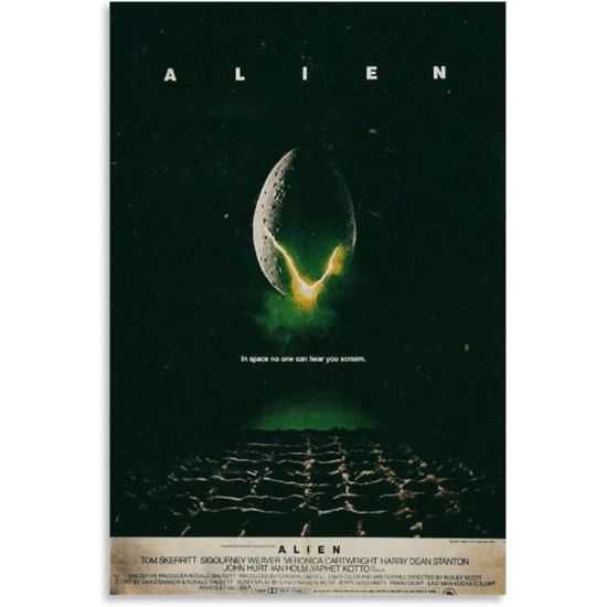 Affiche De Film Rétro Vintage Alien - Poster Décoratif Sur Toile Pour ...