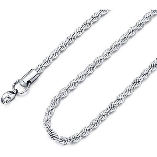 Chaîne Acier, 2Mm-3Mm-4Mm-5Mm Collier Chaîne Corde En Acier Chirurgical ...