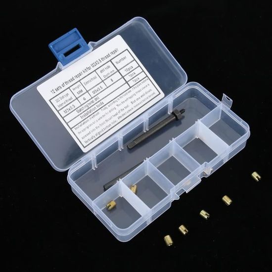 Fdit insert fileté 12 pièces M3 x 0,5 Kit de réparation de filetage ...