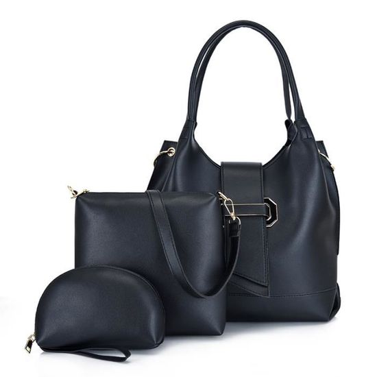 Set de sacs Le noir - Sac à main Sac à Bandoulière D'épaule Fourre-Tout ...
