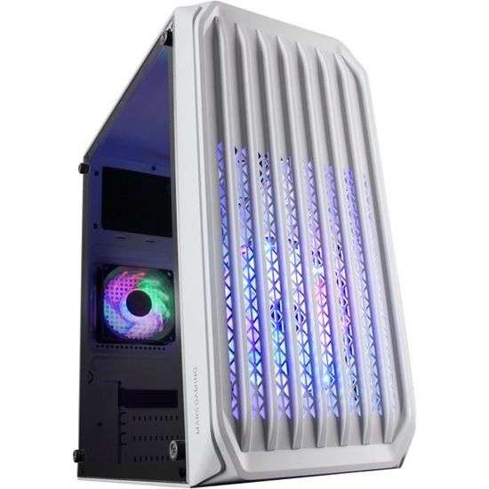 Mars Gaming Mc-S2, Boîtier Pc Micro-Atx Ultra-Compact, Grille Avant, 2X Ventilateurs Frgb ...