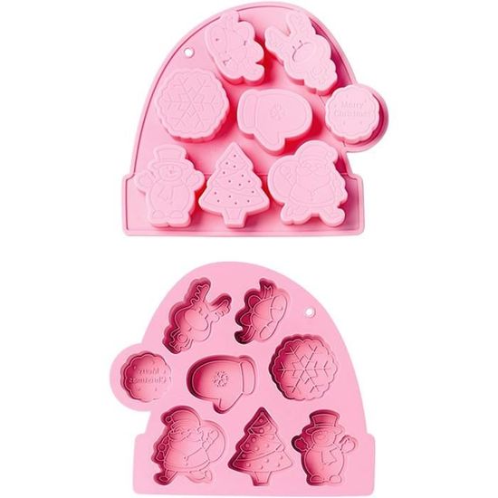 Lot De 2 Moules De Noël En Silicone Pour Gâteaux, Chocolats, Gelées ...
