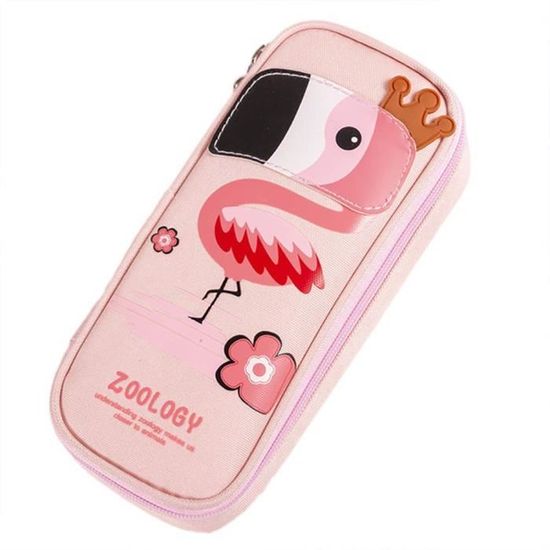 XM7559-^~1225@ Trousse à Crayons en Nylon Mignon Flamingo Sac à Stylo ...